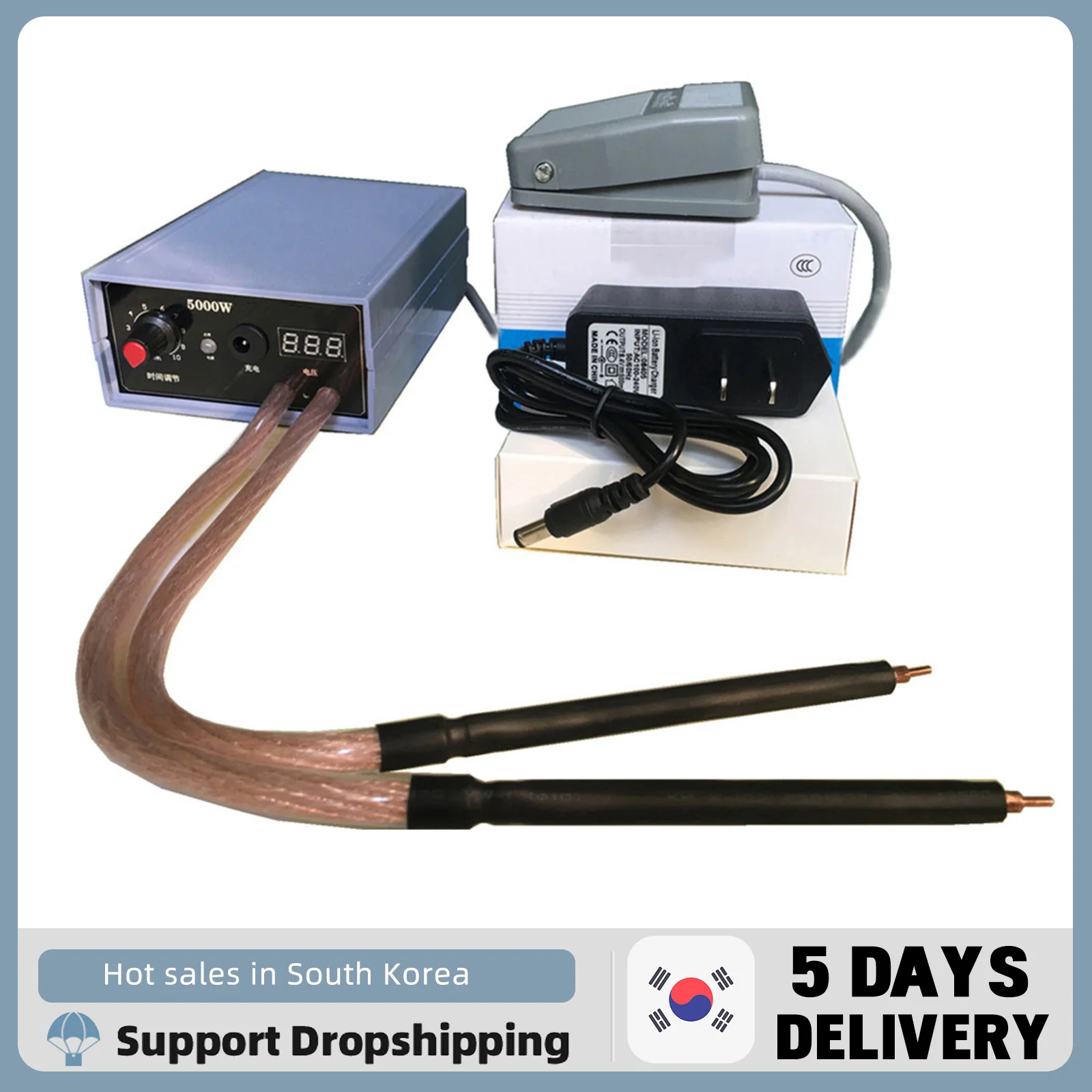 Mini Welder 5000W Handheld Spot Welder - 9-Level Adjustable Battery ...
