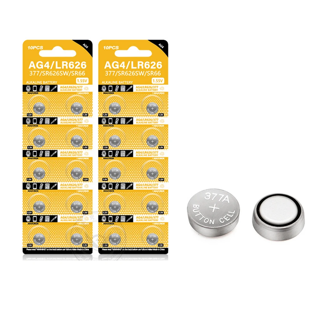 High Quality AG4 LR626 1.55V Alkaline Watch Battery 377 SR626 177 626A ...