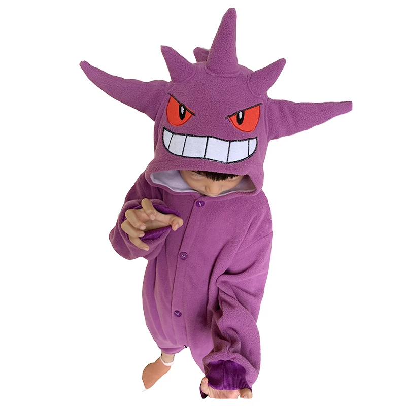 Gengar Onesie Kigurumi For Kids Pokemon Cosplay Costume Pajama ...