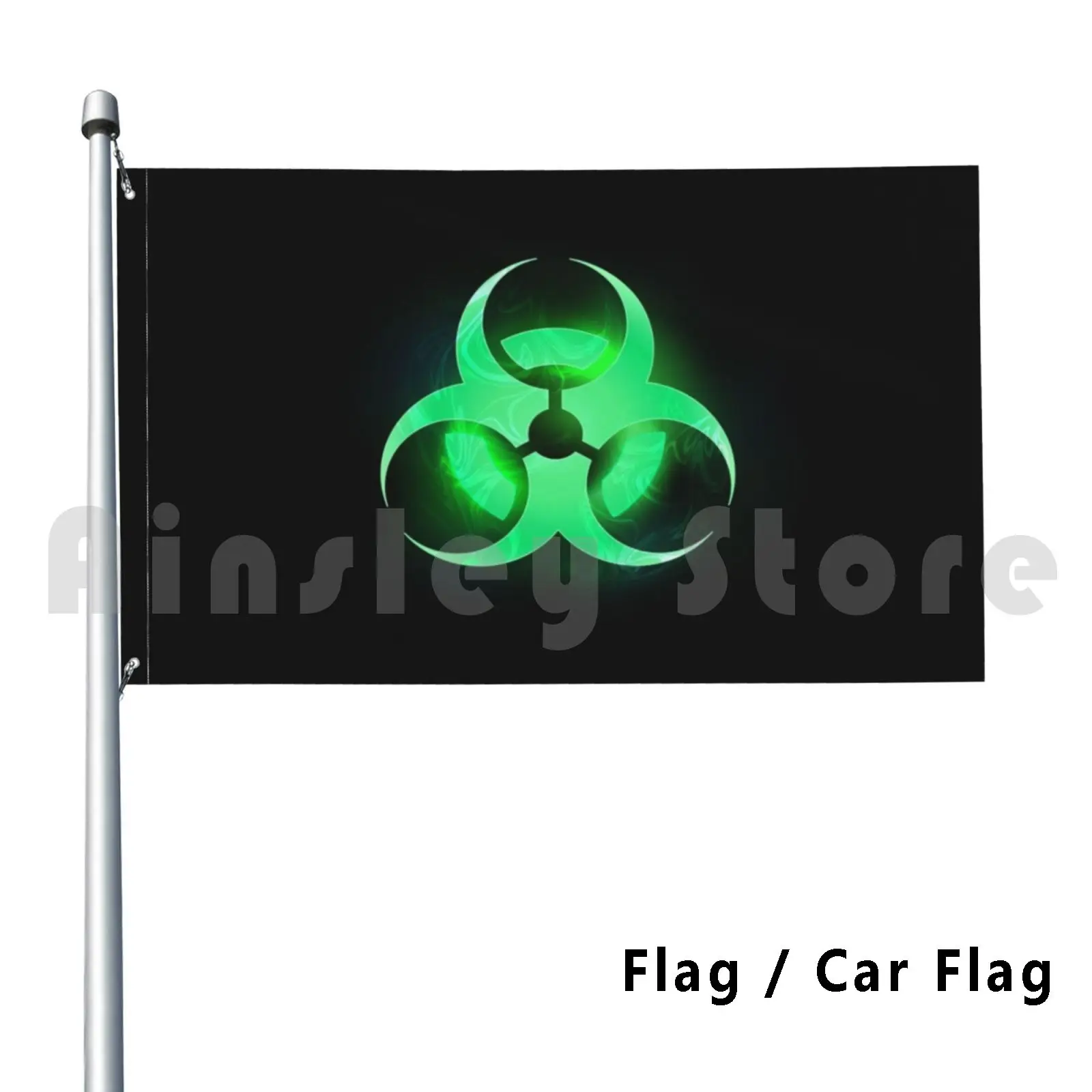 Green Biohazard Symbol Outdoor Decor Flag Car Flag 590 Biohazard Green ...