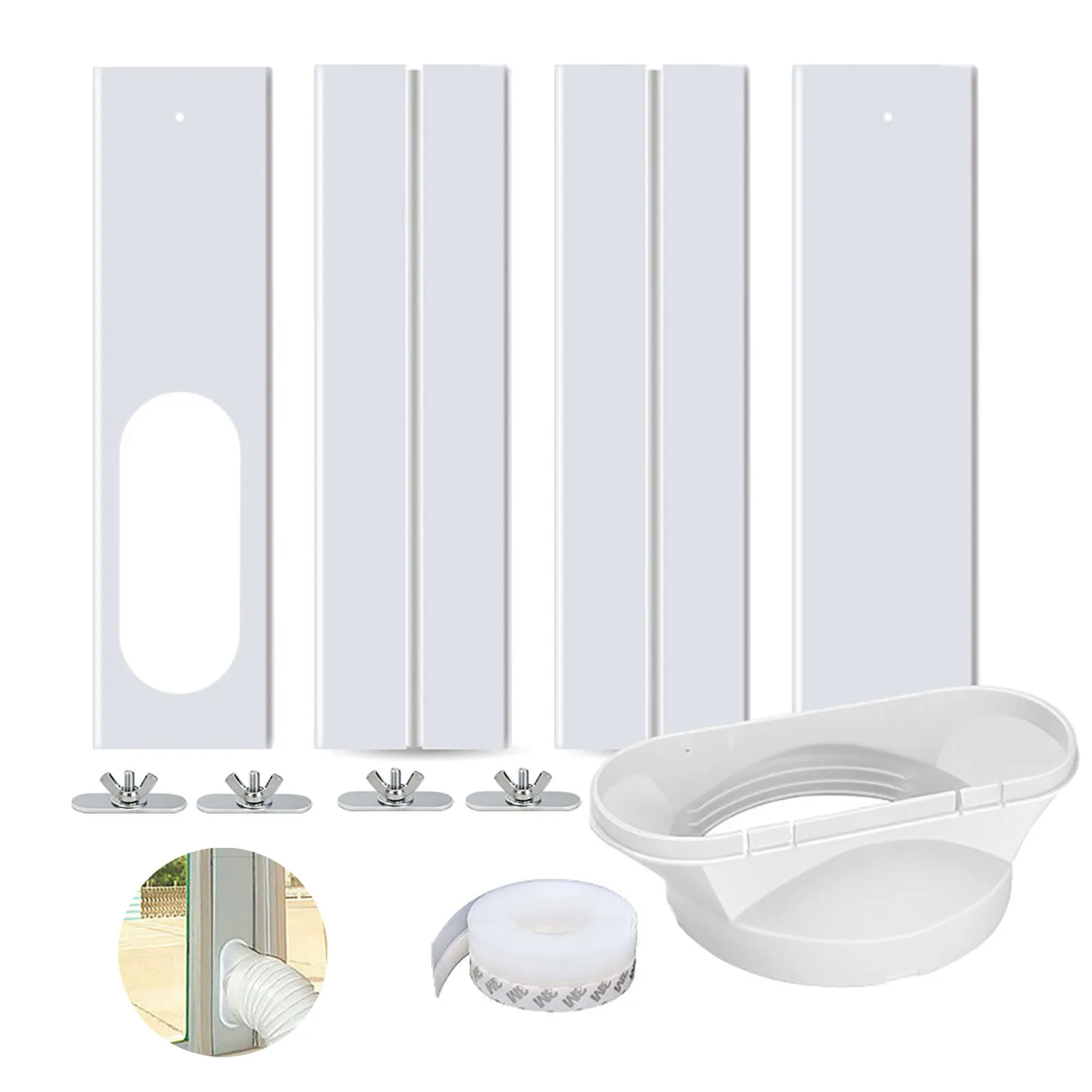 Portable-Air-Conditioner-Window-Kit-Exhaust-Hose-Plate-Accessories-For ...