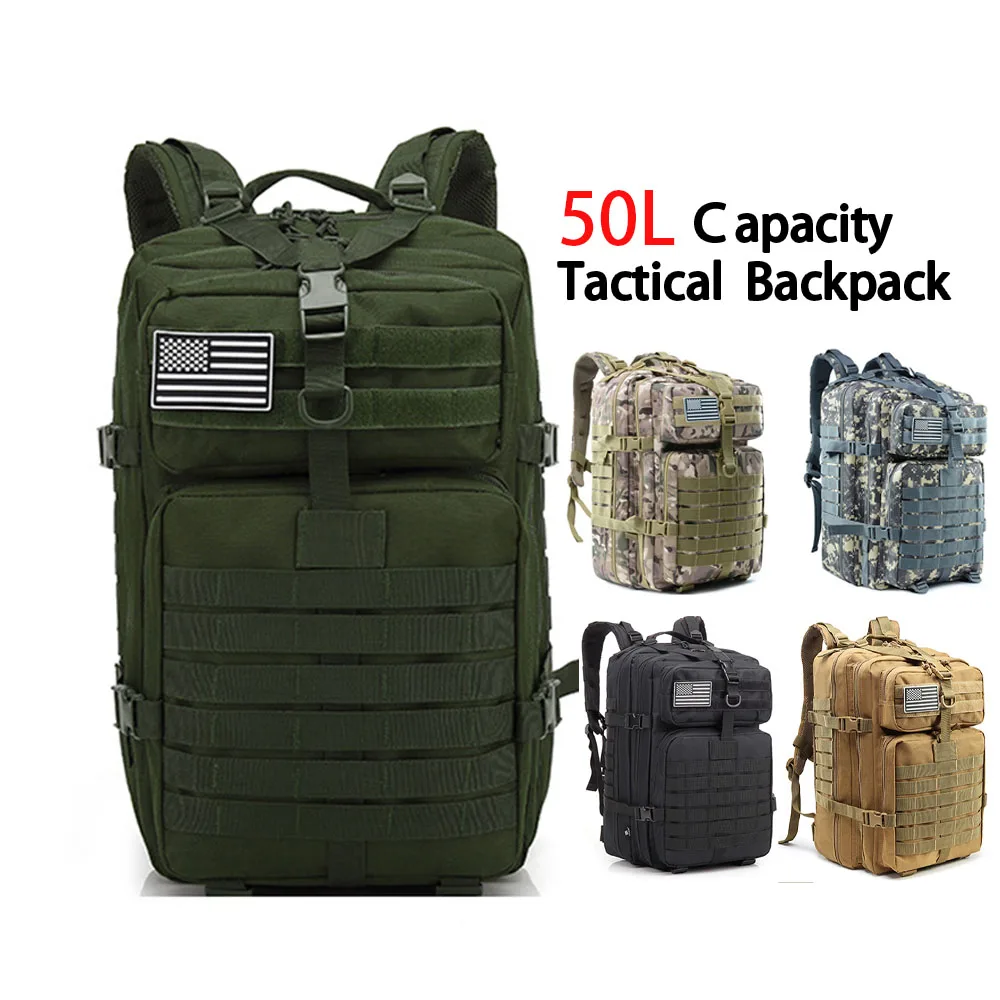Waterproof Military Tactical Backpack for Men Large Capacity Outdoor ...