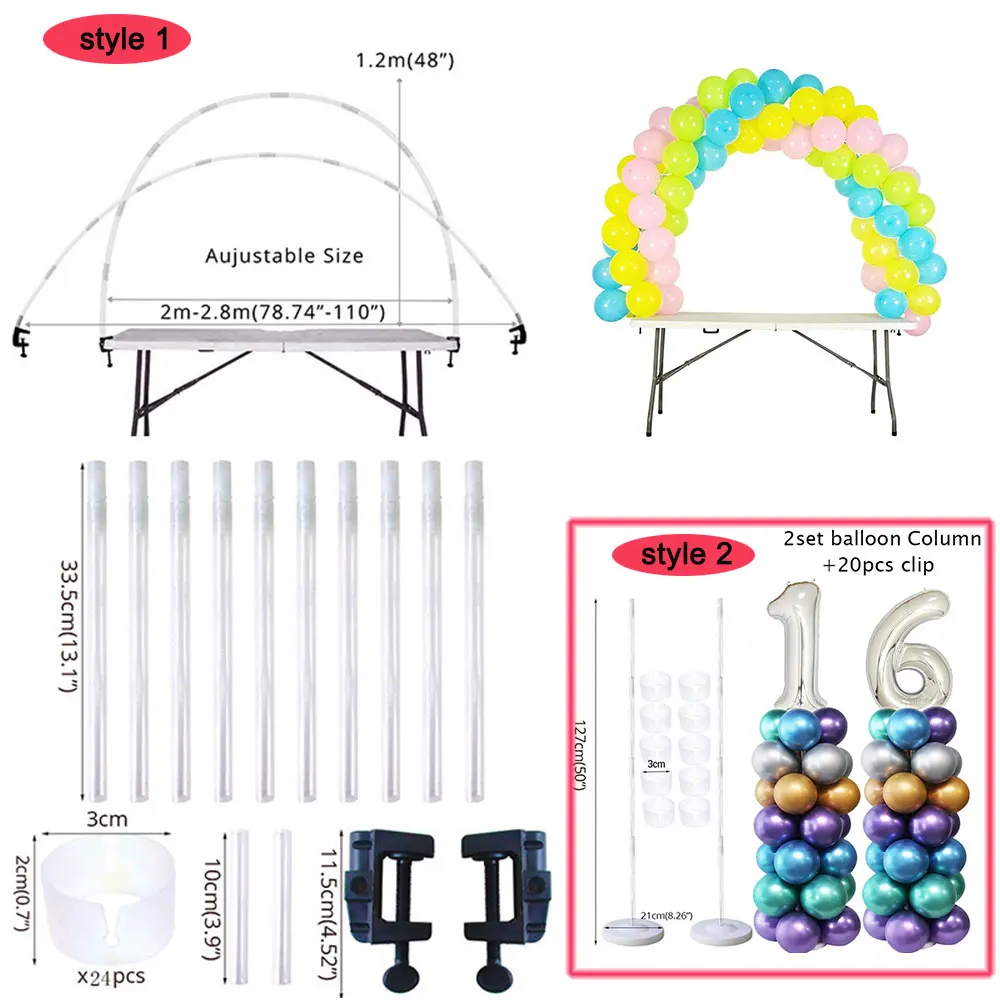 Adjustable-Table-Balloon-Arch-Set-Ballon-Column-Stand-for-Wedding ...