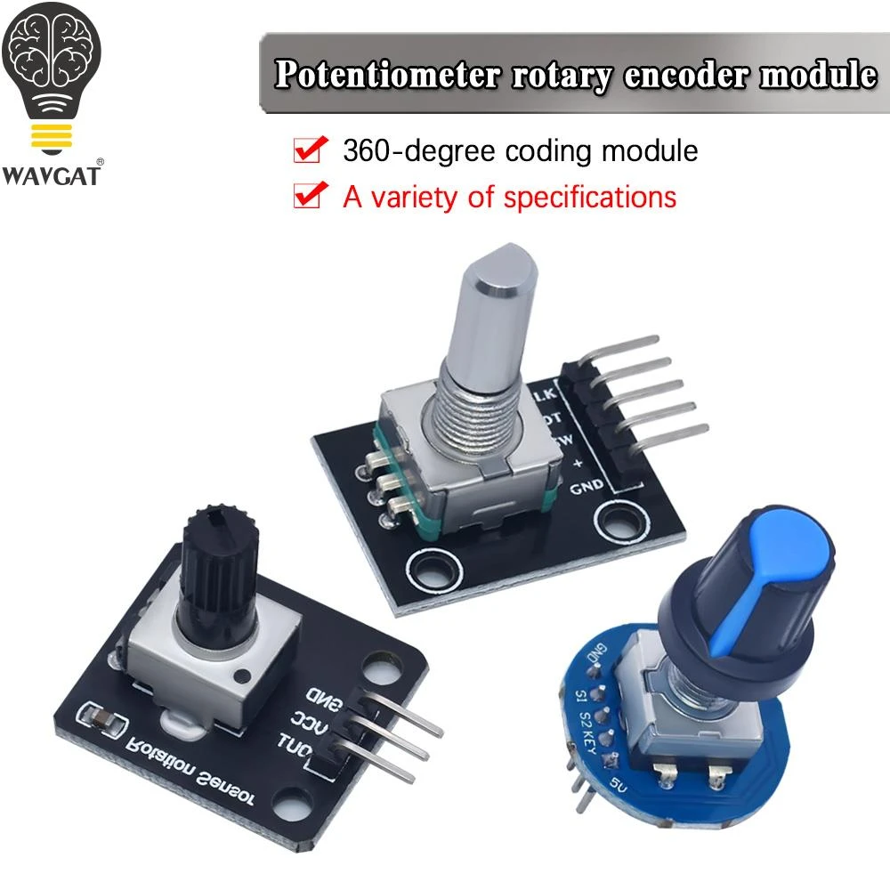 Wavgat Rotary Encoder Module For Arduino Brick Sensor Development Round Audio Rotating ...