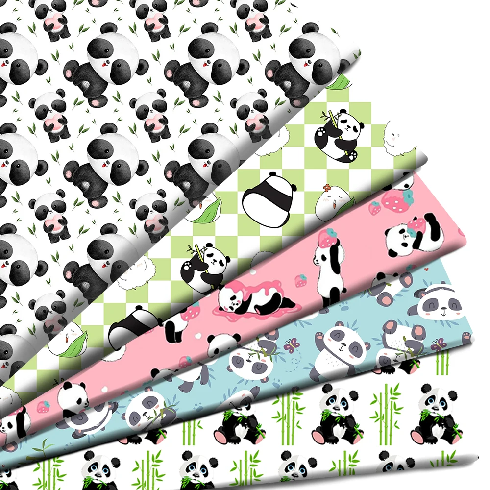 Cartoon-Animals-Panda-Printed-Polyester-Pure-Cotton-Material-Patchwork ...