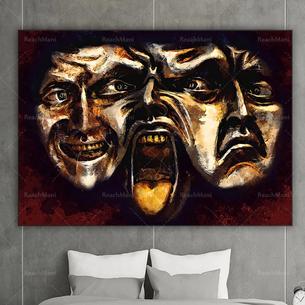 Theater Mask Prints Canvas Prints, Comedy and Tragedy Theater Masks ...