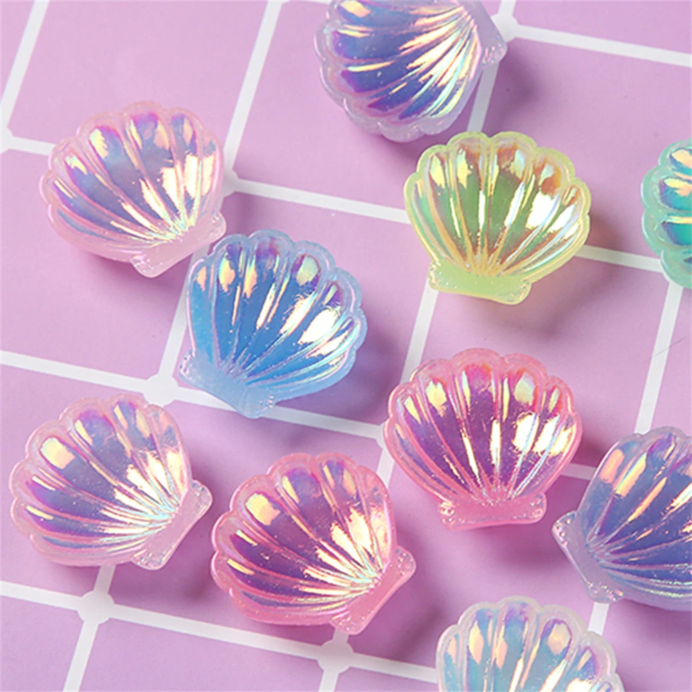 10pcs-Kawaii-Cute-Colorful-Plated-Pearl-Shells-Beach-Decoration-Marine ...