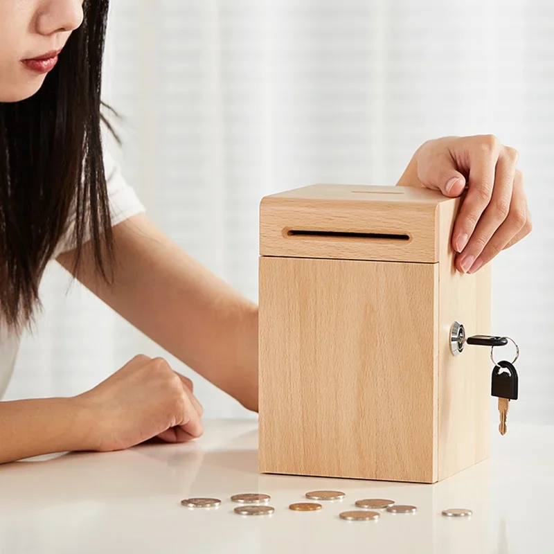 Hucha-de-madera-maciza-pura-Caja-de-Ahorro-de-monedas-y-papel-de-gran ...