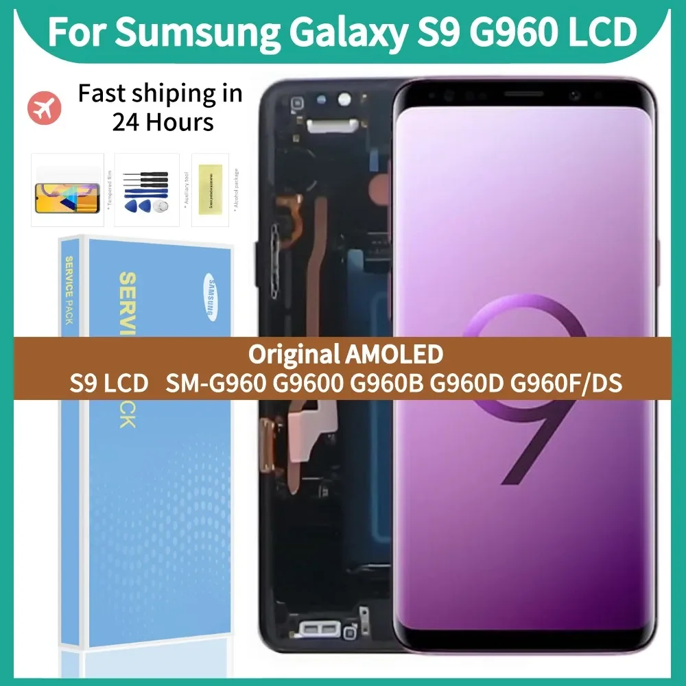 100%Original 5.8''AMOLED LCD For Samsung Galaxy S9 Display With Black ...