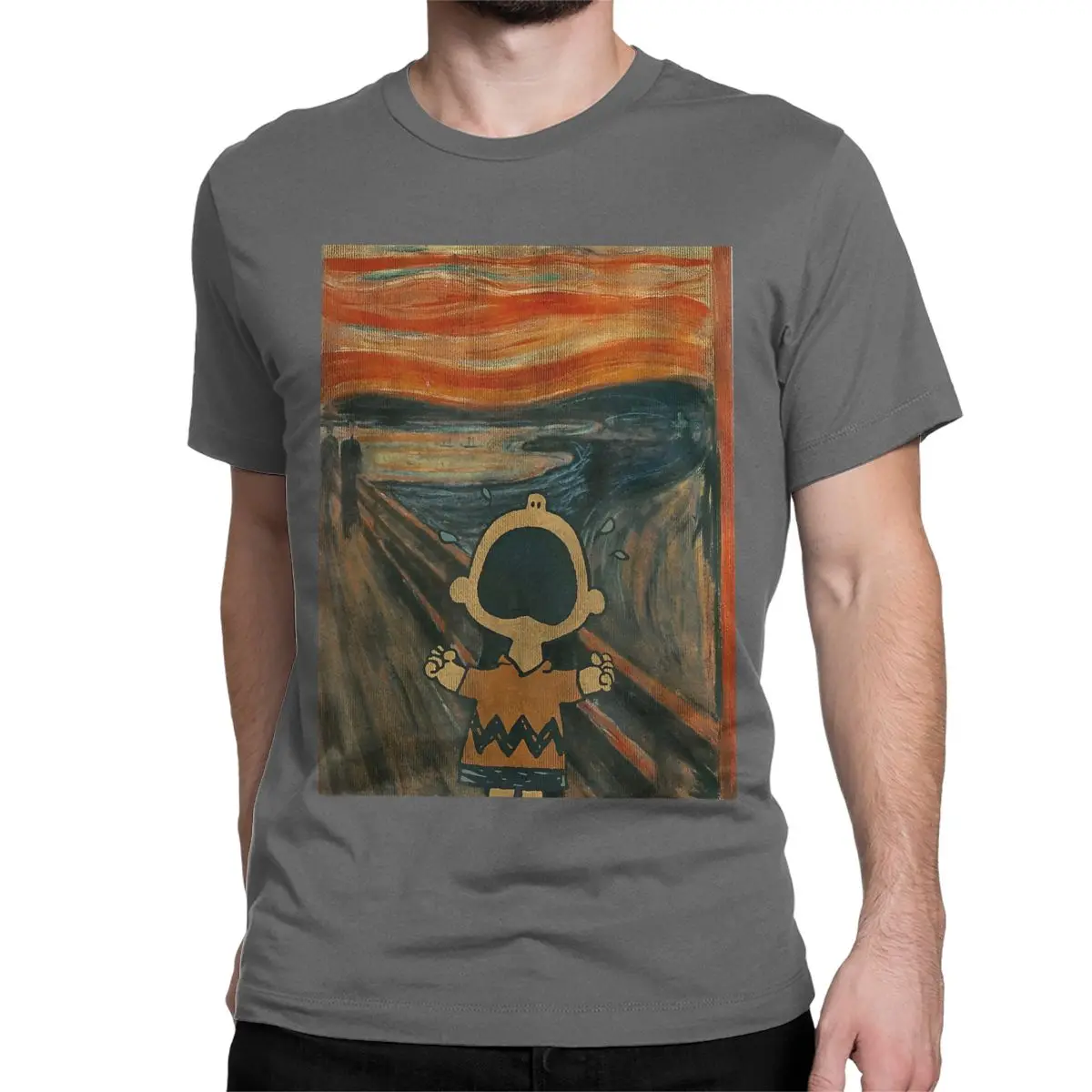 Camisetas artísticas de ocio Snoopy Charlie Brown Scream para hombre y ...