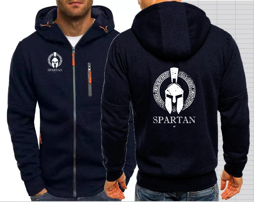 Ancient Greeks Spartans Helm Warrior Men Jackets Hoodies Coats Spartanes Hooded Men Zip Hooded ...