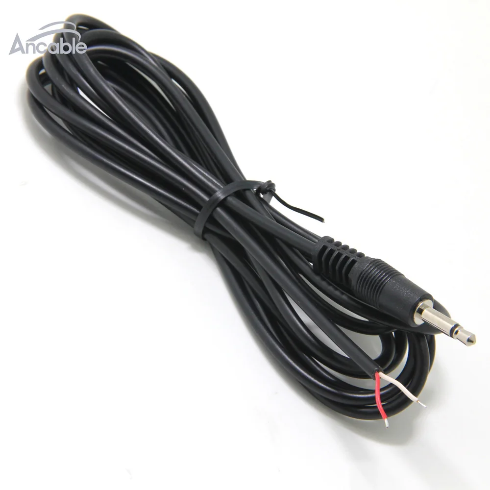3.5mm 1/8" Monaural Mini Mono Plug to Bare Wire 6 Feet/ 2m 12V DC ...