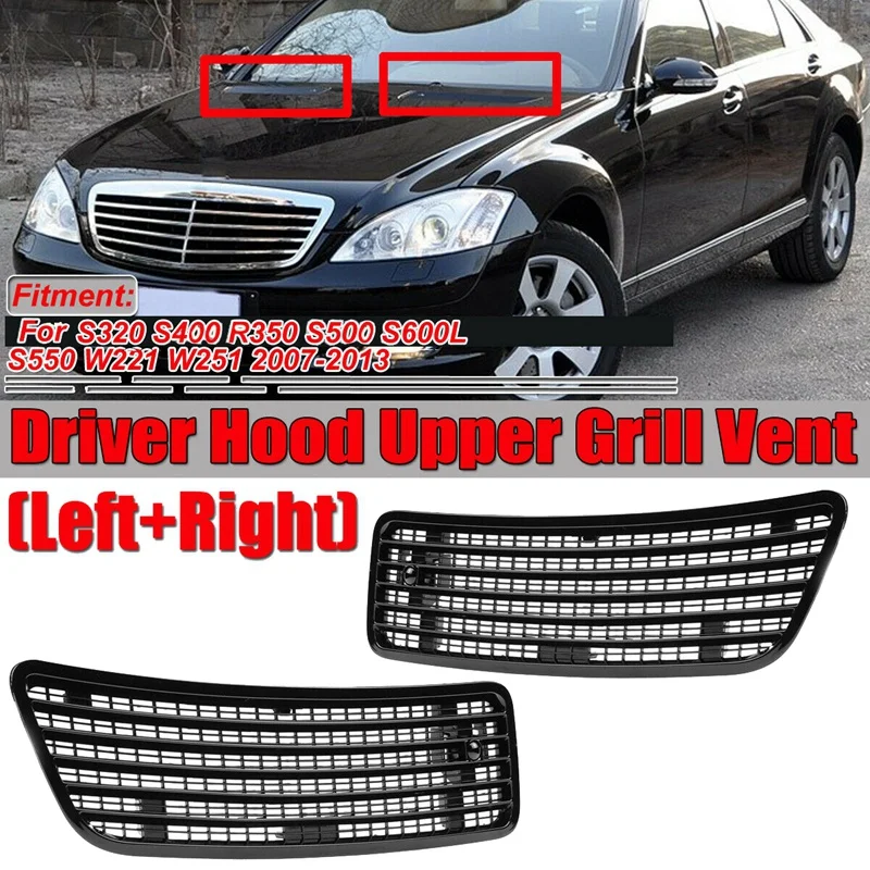 Car-Engine-Hood-Upper-Grille-Grill-Vent-Cover-Trim-for-Mercedes-Benz ...