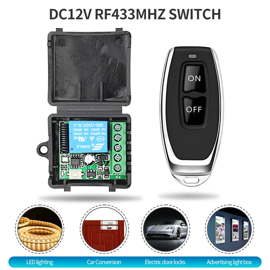리모콘스위치led 차고 문짝 리시버 모듈 송신기 무선 리모컨 스위치 Dc 12v Rf 릴레이 433mhz 티몬