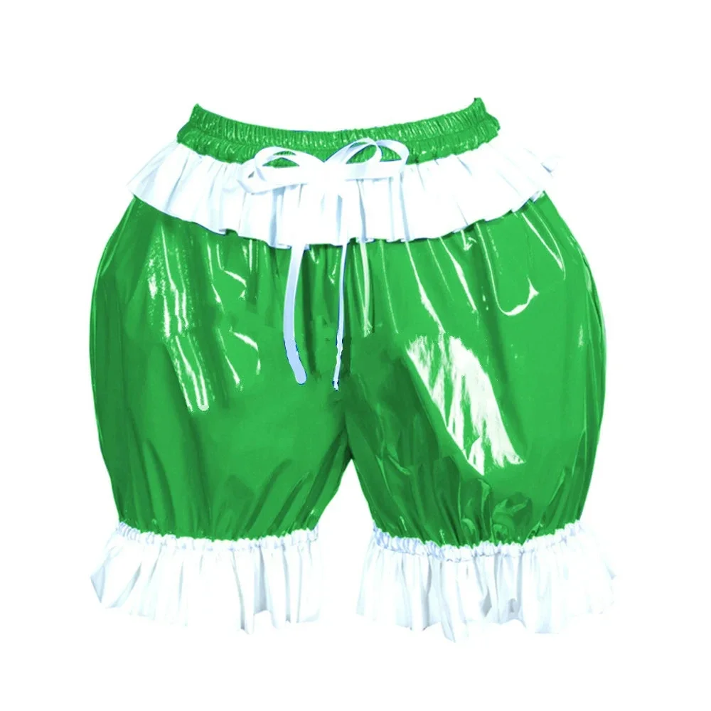 Lolita Sweet PVC Shiny Bloomers Mens Womens Elastic Waist Loose Shorts ...