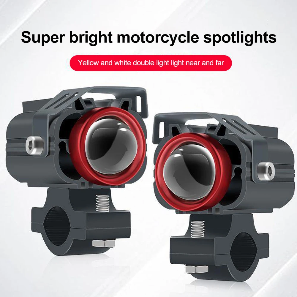 1pair-Motorcycle-LED-Auxiliary-Headlight-Spotlight-Projector-Lens ...