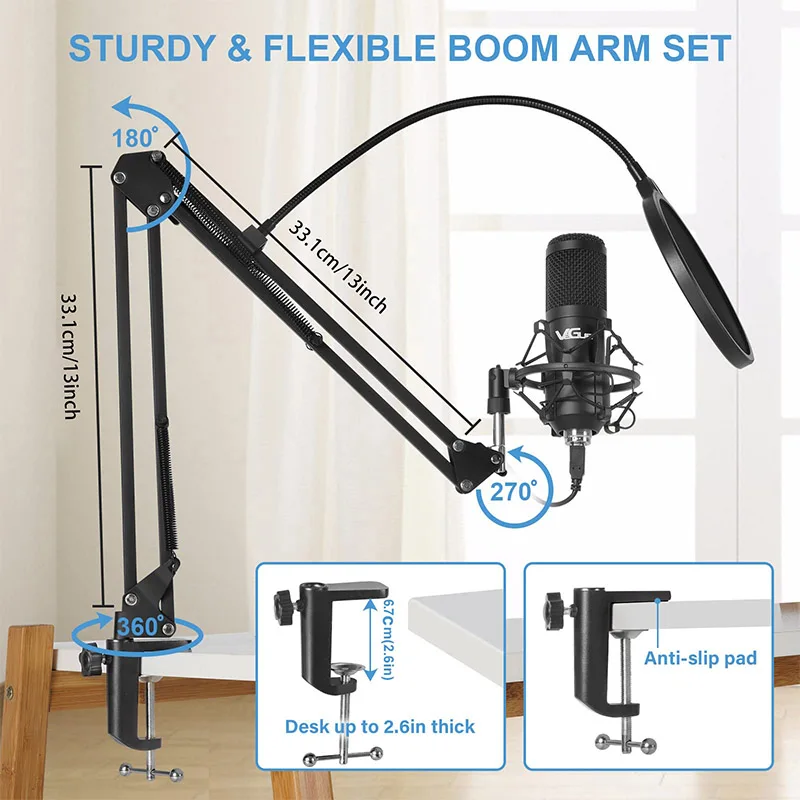 Vegue-Professional-Steaming-PC-Condens-Studio-Microfono-USB-Condenser ...