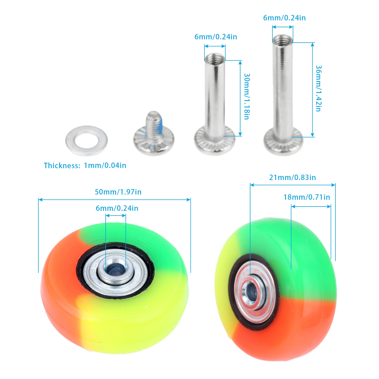 Roues de rechange - F95 - Diamètre 40mm, 45mm, 50mm - Caoutchouc - Lot ...