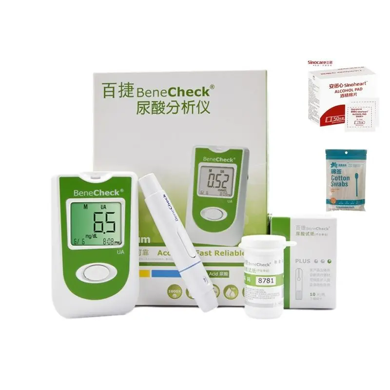 BeneCheck-Uric-Acid-Automatic-Meter-10-25Pcs-Test-Strips-and-Lancets ...