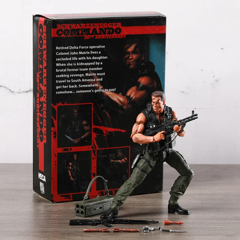 Neca-Schwarzenegger-Commando-Action-Figure-Modelo-de-Brinquedos-Cole-o ...