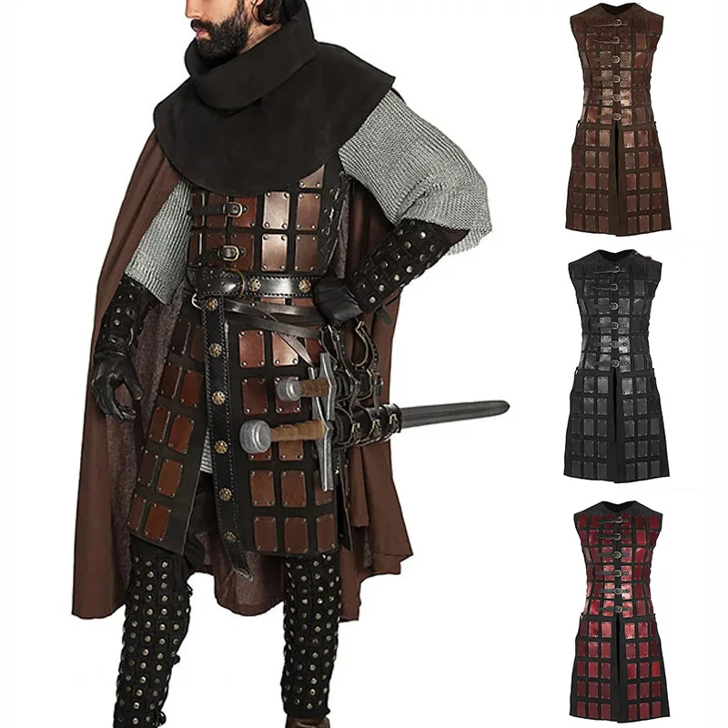 Medieval-Viking-Cavaleiro-Couro-T-nica-Casaco-Gladiador-Guerreiro-Cosplay-Traje-Medieval-Viking ...