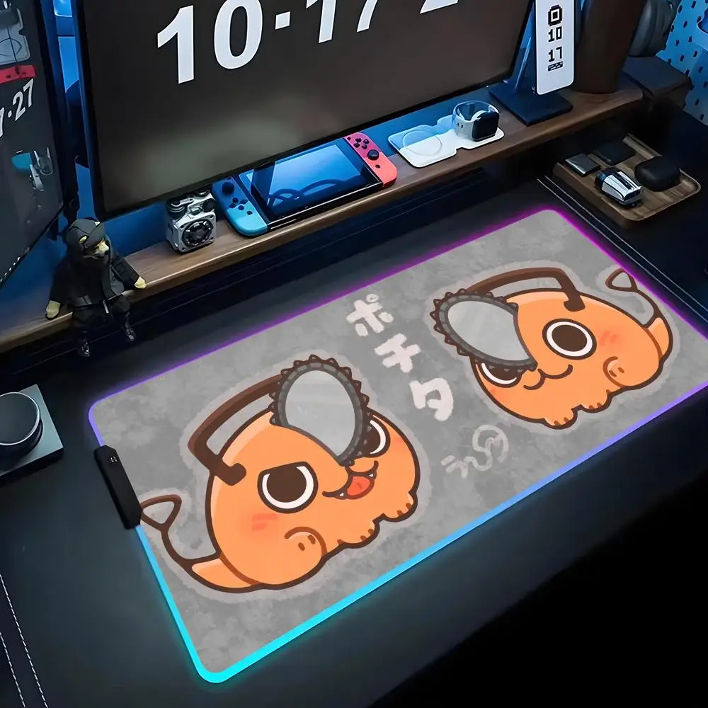 Pochita-Chainsaw-Man-Mouse-Pad-RGB-Gaming-Mousepad-Big-LED-Pad-PC-Desk ...