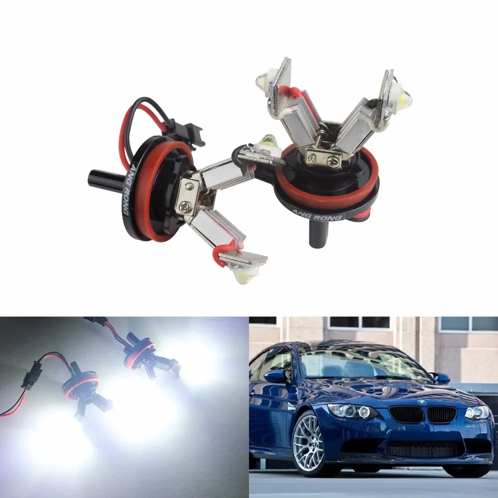 ANGRONG Canbus Angel Eyes Halo Ring LED H8 Bulb Marker Light Bulbs for ...