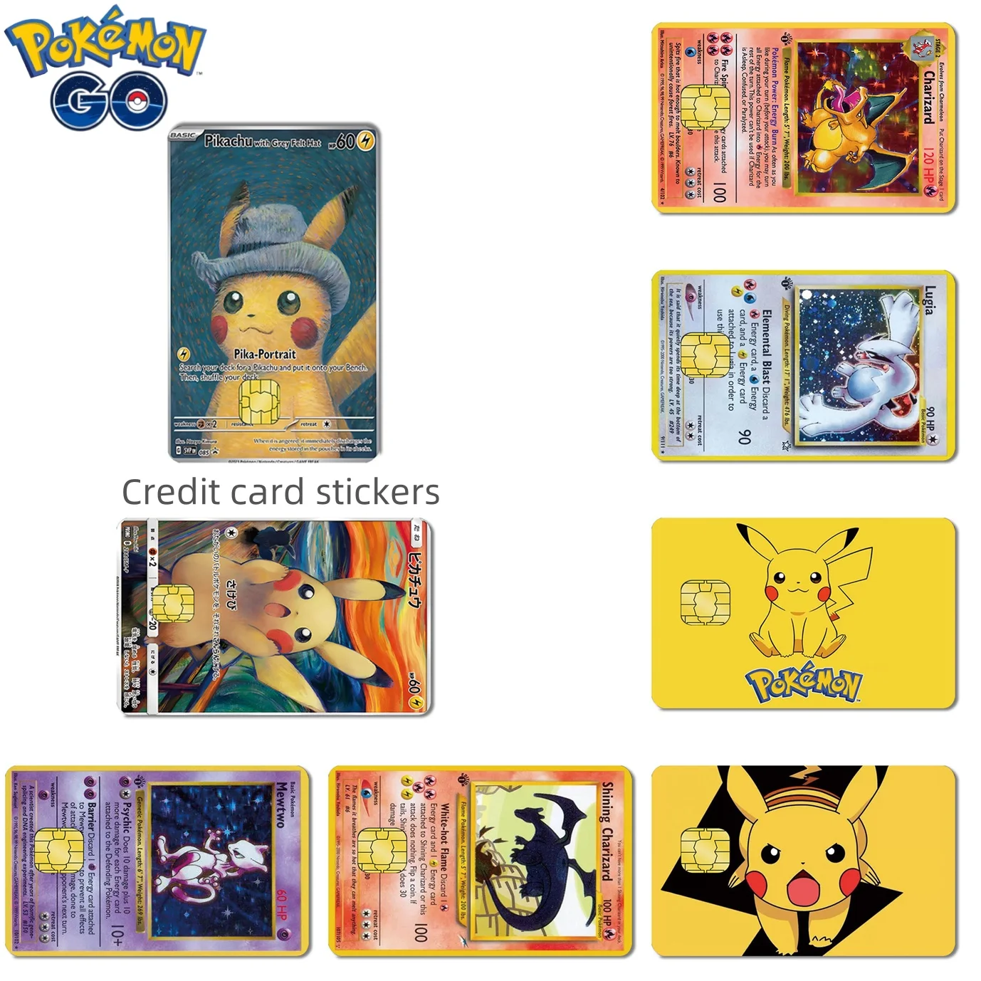 Anime-Pokemon-Van-Gogh-Pikachu-Small-Chip-Debit-Bus-Credit-Card-Sticker ...