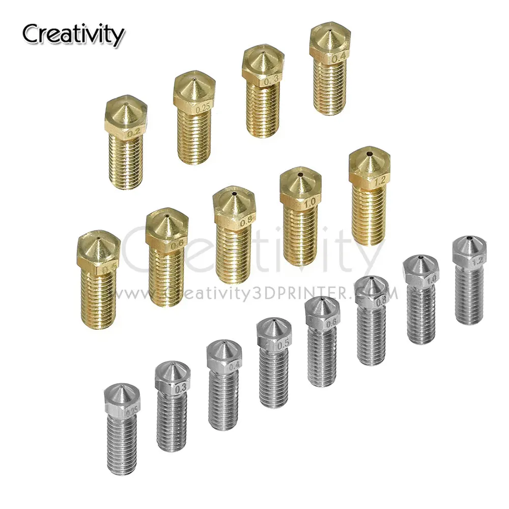5/10pcs 3D Printer Volcano Nozzles Brass 1.75mm Filament M6 Extruder ...