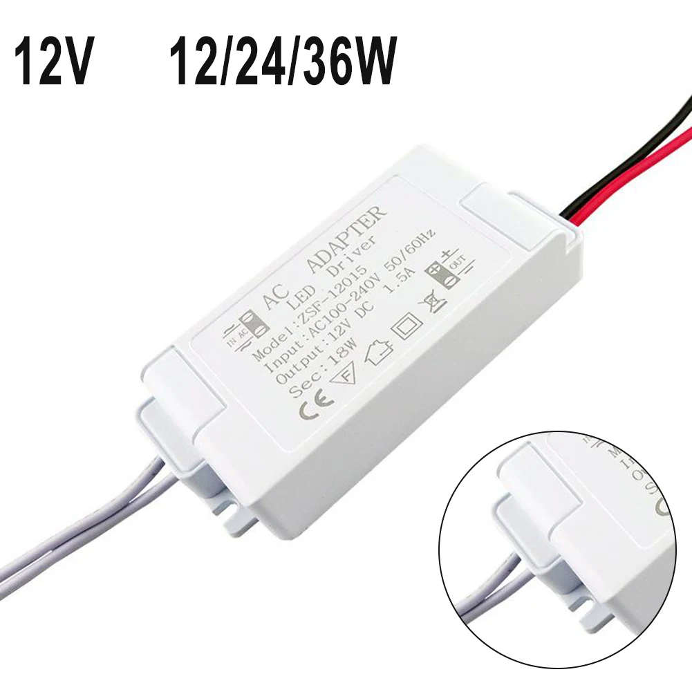 12W-24W-36W-LED-Driver-Adapter-AC-220-240V-To-DC-12V-White-Case ...