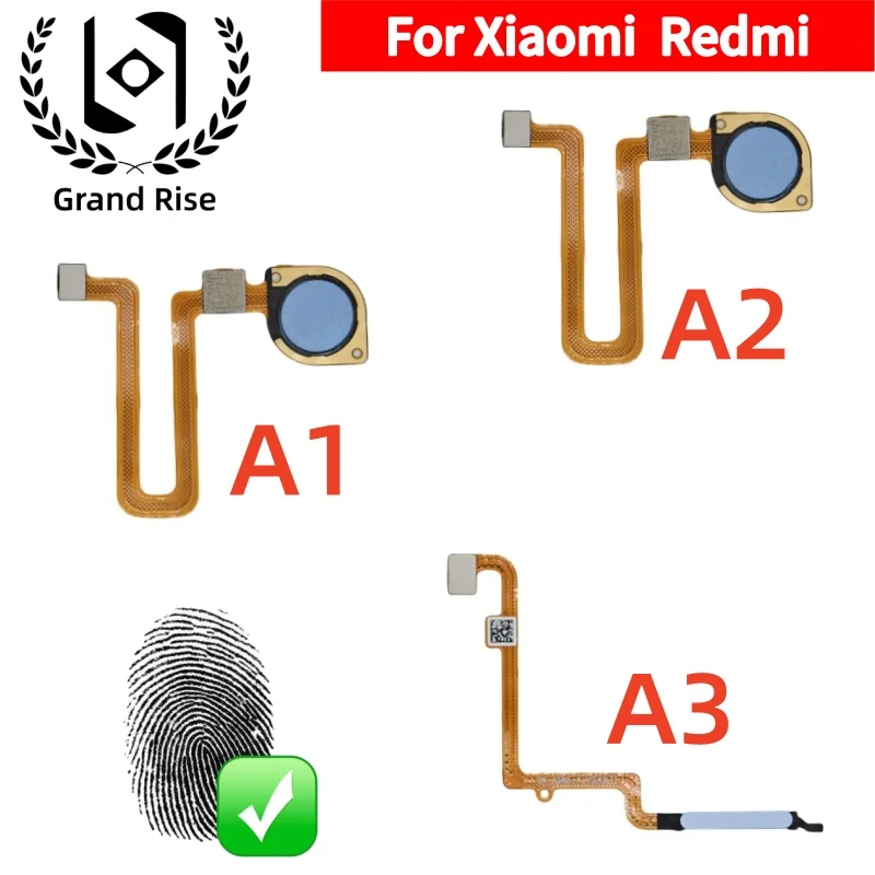 For Xiaomi Redmi A1 A2 A3 PocoC51 Home Back Side Power Button Touch ID ...