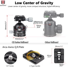 GEEHOPE CE-45 로우 프로파일 삼각대 볼 헤드 유니버설 파노라마 45mm 삼각대 일각 디지털 DSLR 카메라 25kg로드