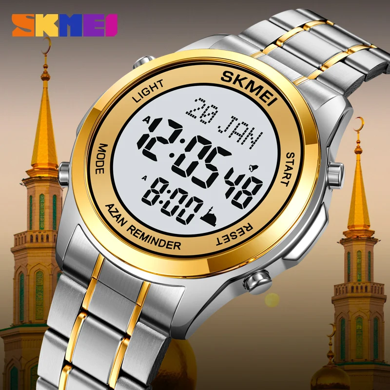 Men-Electronic-Watches-Stainless-Steel-Muslim-Azan-Men-Digital-Watch-For-Men-Prayer-With-Qibla ...