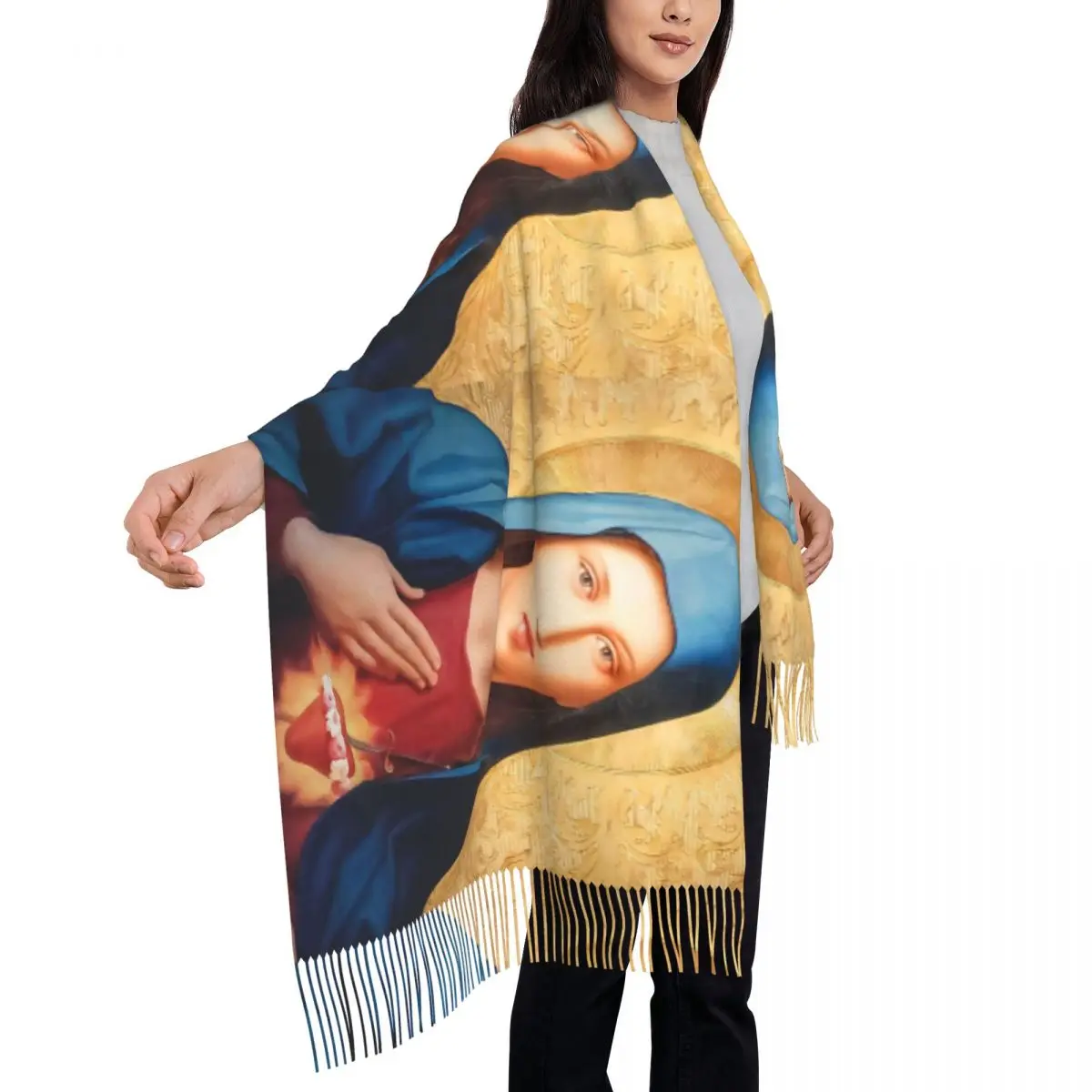 Virgin-Mary-Scarf-Female-The-Heart-of-Mary-Headwear-Scarves-with-Long ...