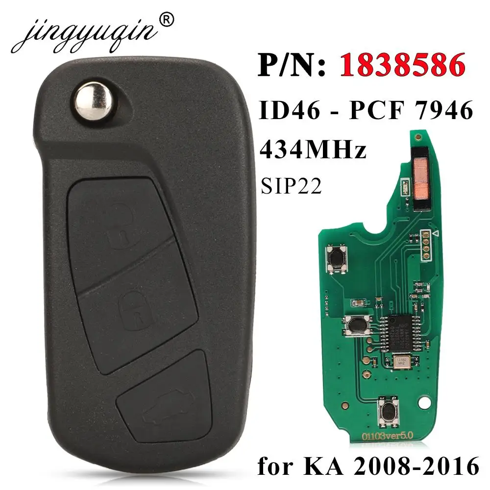 jingyuqin-1838586-433MHz-ID46-PCF7946-Chip-Flip-Car-Key-For-Ford-KA ...