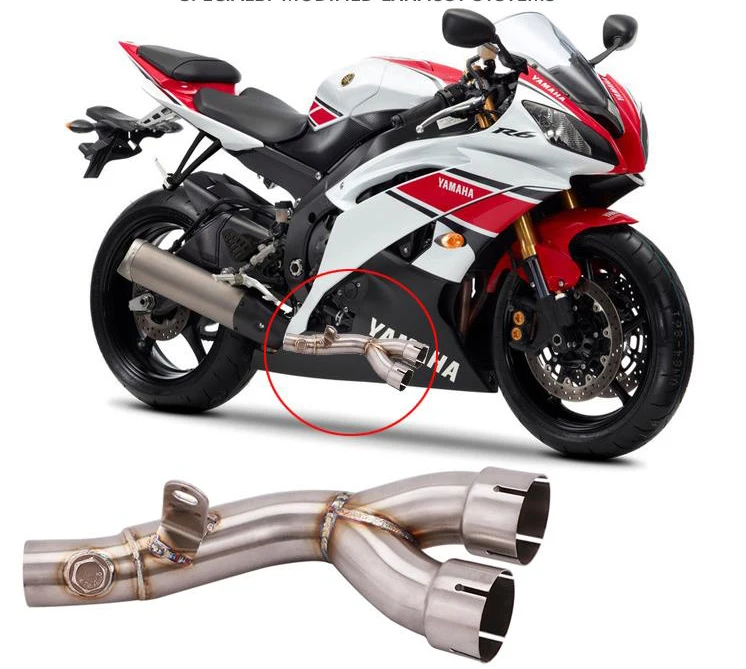 Fit-For-Yamaha-R6-YZF-R6-2006-2020-Exhaust-Muffler-Mid-Pipe-Link ...