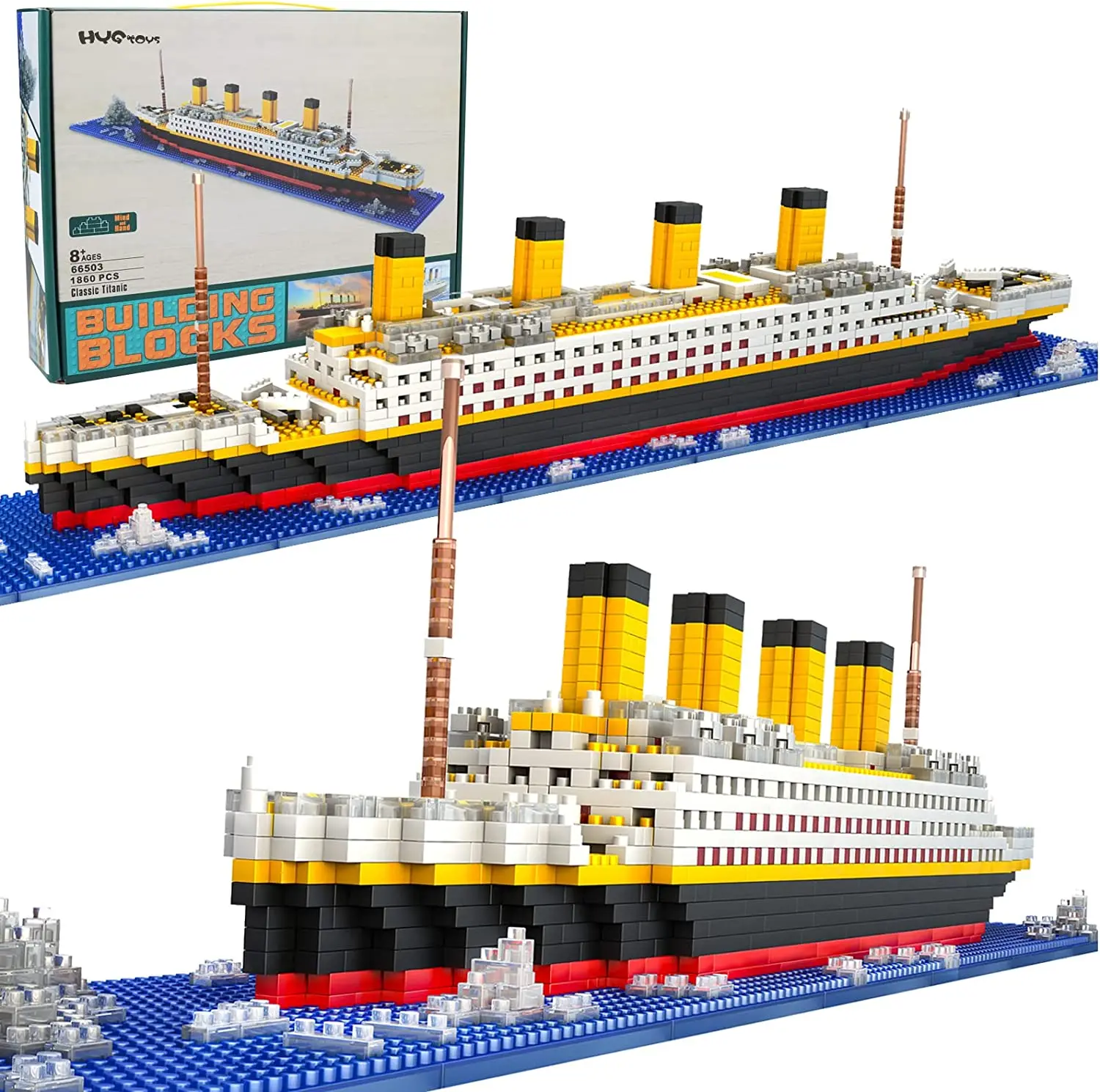 Titanic Micro Mini Building Blocks Set, 1860Pcs Titanic Toy Ship Model ...