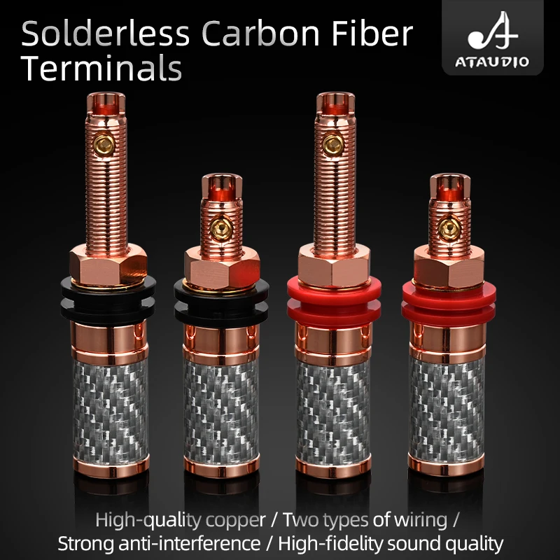 ATAUDIO-4PCS-Solderless-Carbon-Fiber-Terminals-Hi-end-Purple-Copper ...