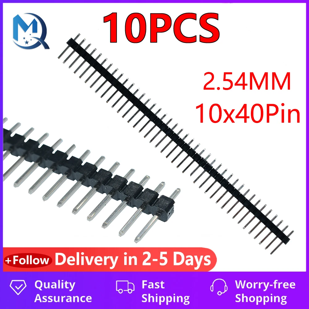 10pcs/lot Hot Sale 40 Pin 1x40 Single Row Male 2.54mm Breakable Pin ...