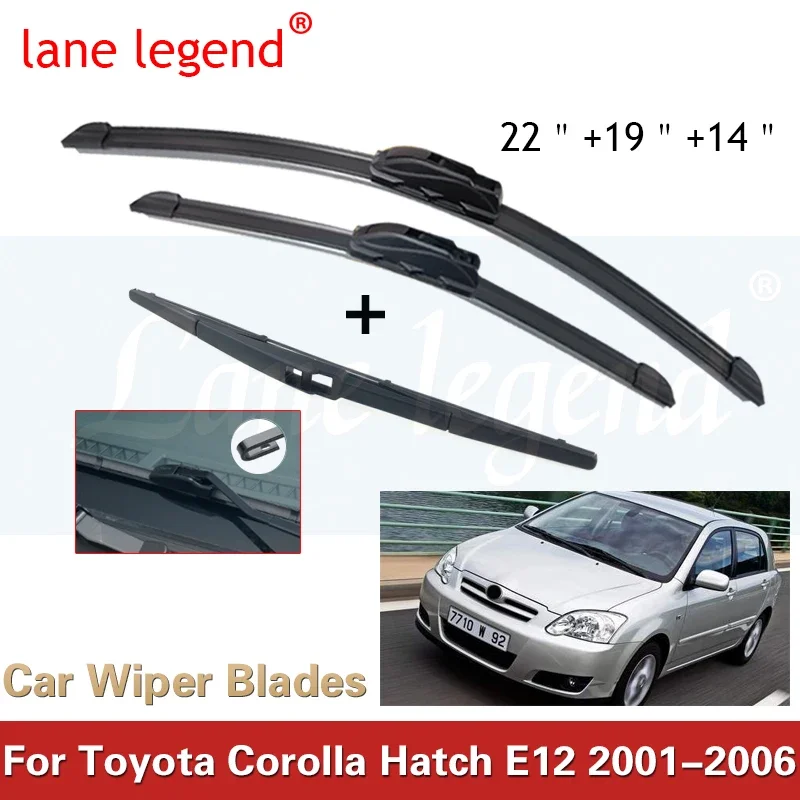 Car Wiper Front & Rear Wiper Blades Set For Toyota Corolla hatchback ...