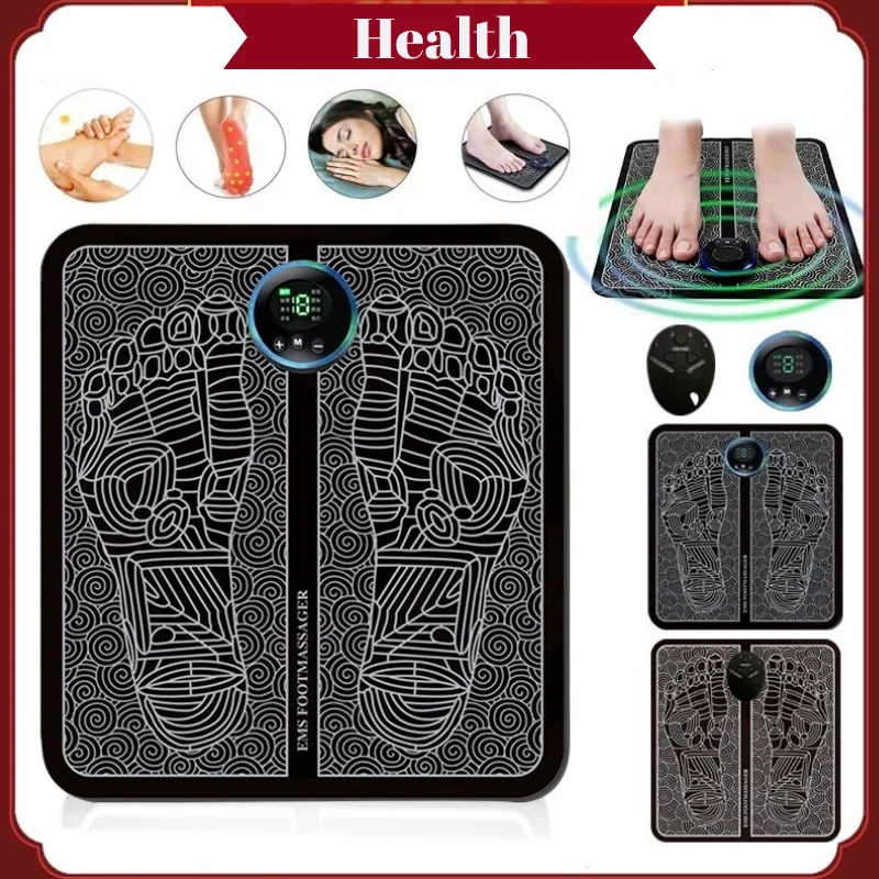 USB Charge Massager Pad Portable Foldable Massage Mat Pulse Muscle ...