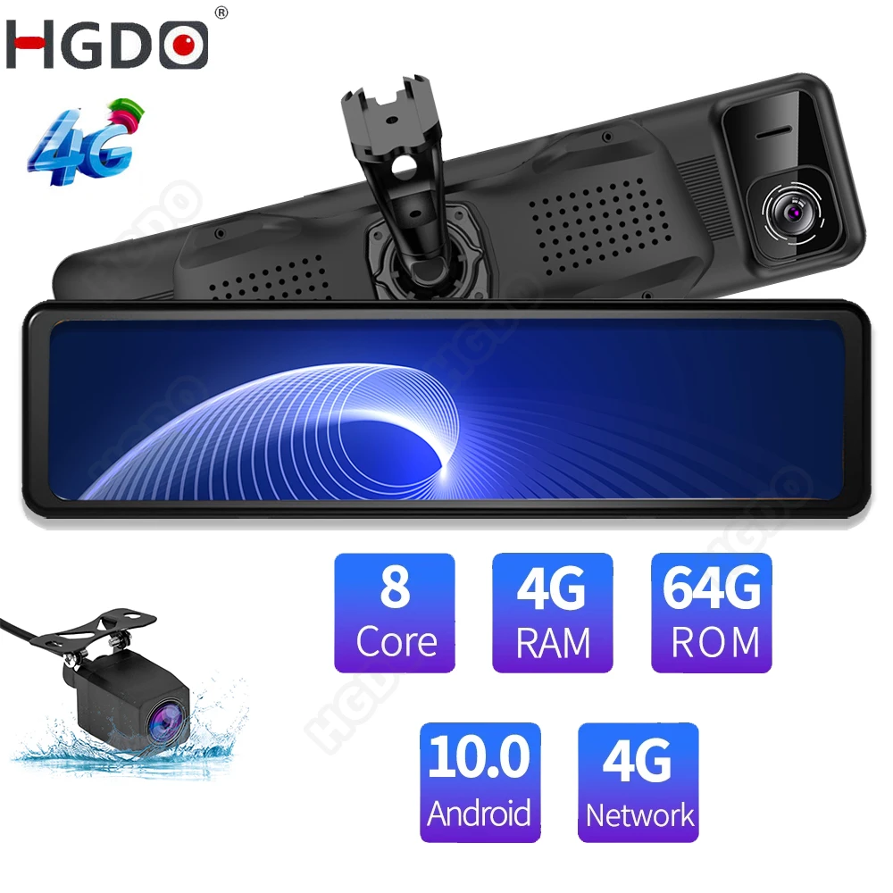 Hgdo F33 Android 10.0 4g Dash Cam 4+64g 3 In1 Adas 5g Wifi Gps Navi ...