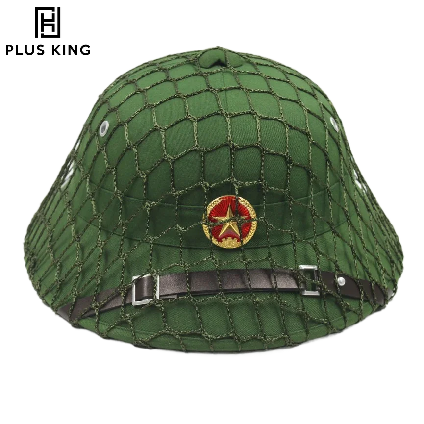 Vietnam-Combat-Helm-Tactische-Jungle-Pet-Hoed-Met-Net-En-Rode-Ster ...