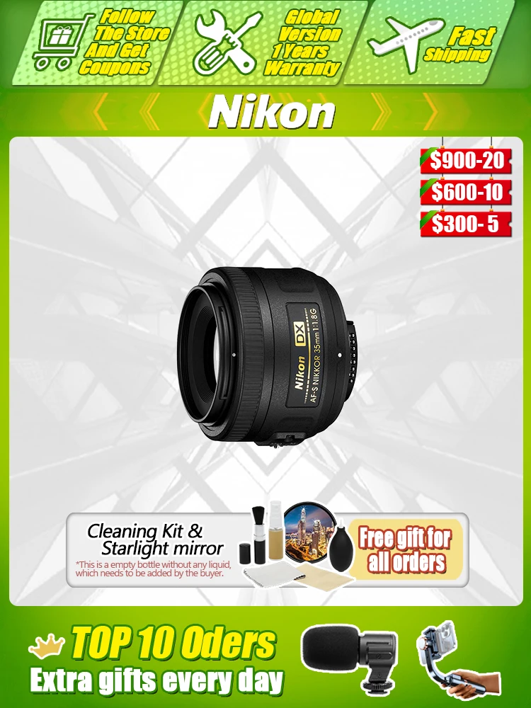 Nikon Af-s Dx Nikkor 35mm F/1.8 G Large Aperture Portrait Lens For ...