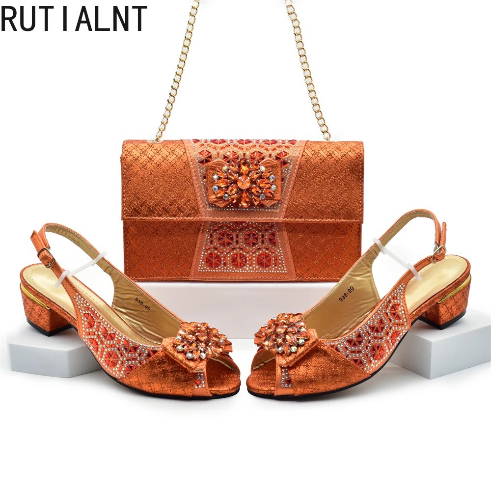 New-Arrival-Orange-Shoe-and-Bag-Set-Luxury-Designer-Shoes-Women ...