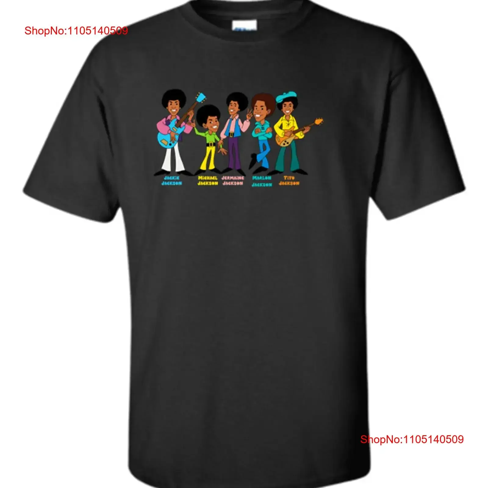 Jackson 5 T shirt Iconic Pop Black Jackie Michael Jermaine Marlon Ti ...