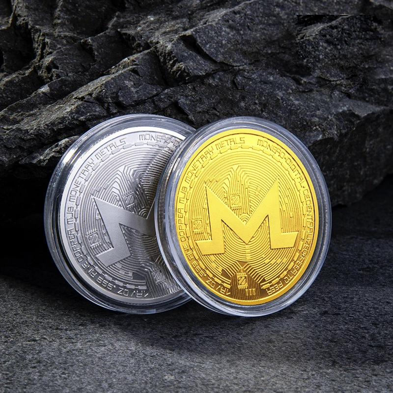 Monero Coin XMR Coin Gold, Silver Plated Physical Metal Crypto XMR Coin ...