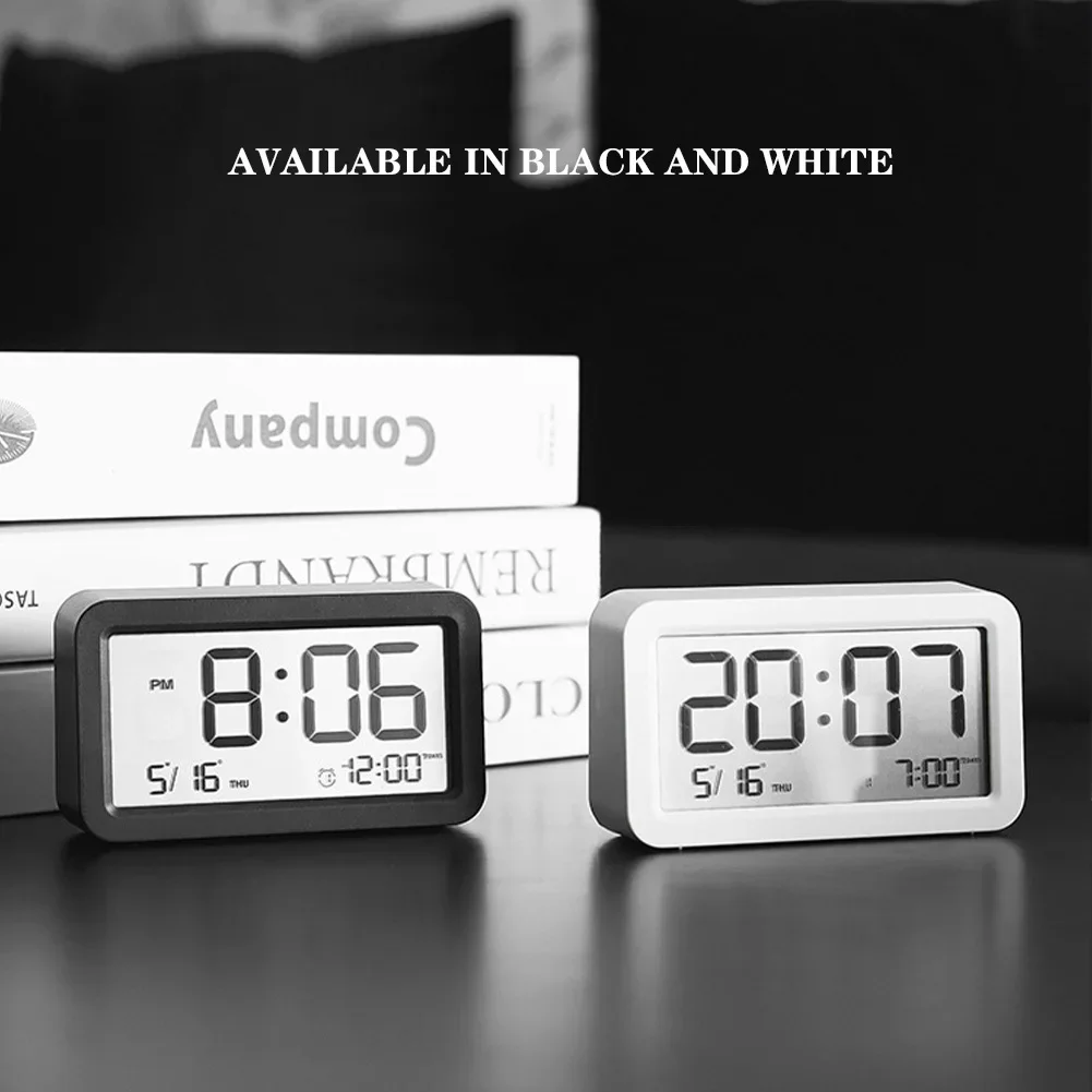 Minimalist Small Digital Alarm Clock Battery Powered with LCD Display ...