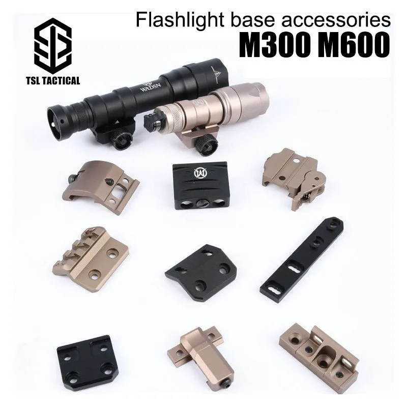 WADSN-Tactical-M300-M600-Flashlight-Mount-RM45-Offset-Base-Weapon-LED ...