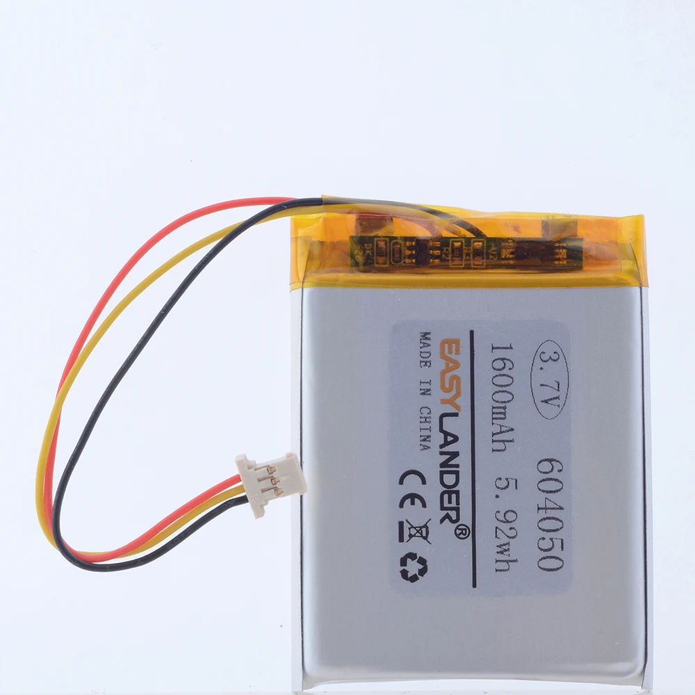 3.7V 1600mAh 604050 Lithium Polymer Rechargeable Battery With ...